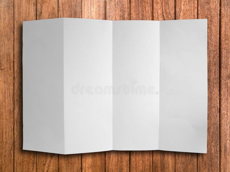 Blank Fold White Paper on Wood Stock Photo - Image of paper, single ...