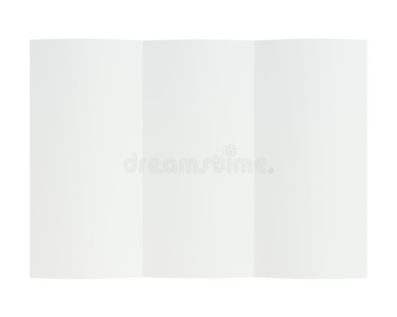 Blank Folded Leaflet White Paper. 3d Rendering Editorial Photography ...