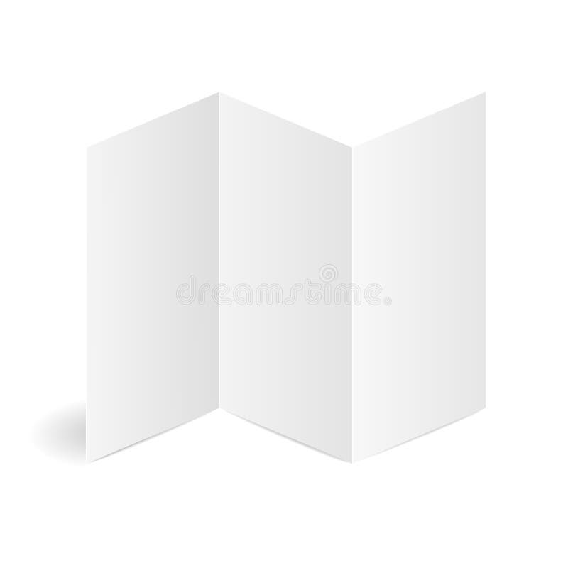 Blank Folded Leaflet White Paper Template. Vector Stock Vector ...