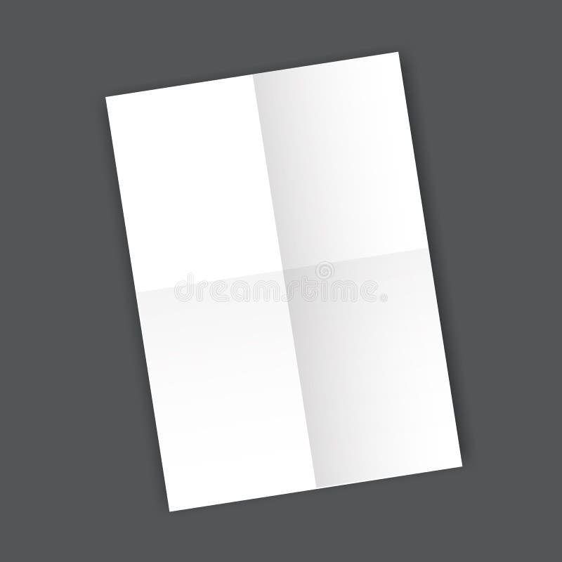 Blank Folded Paper Page Blank A4 Mockup Stock Vector - Illustration of ...