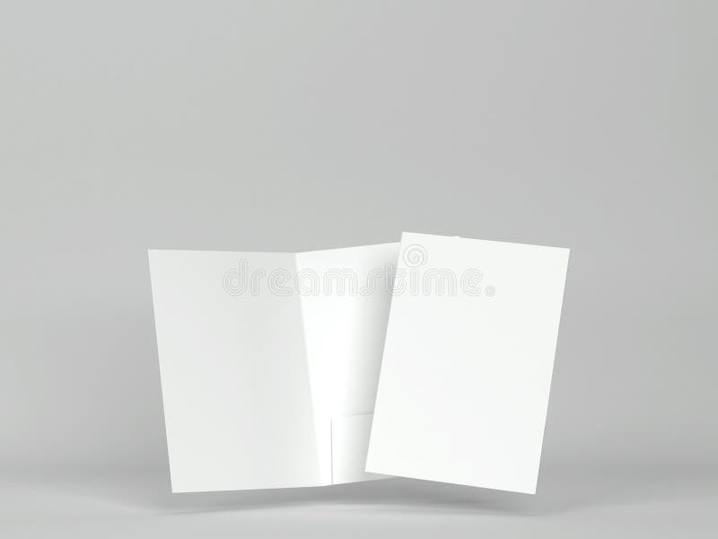 Blank Folder with Business Card Mockup Stock Illustration ...
