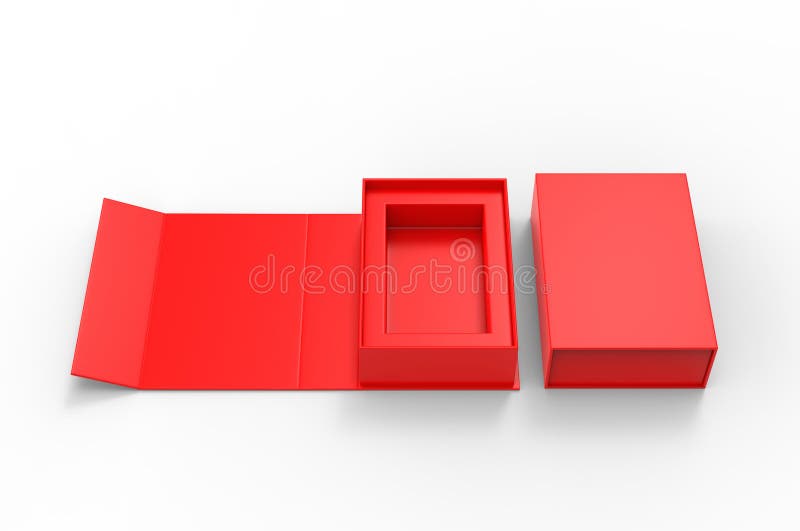 Blank Folding Box, 3d Render Illustration. Stock Illustration ...