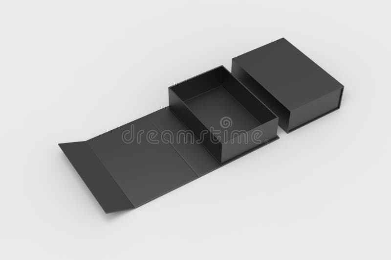 Blank Folding Box, 3d Render Illustration. Stock Illustration ...