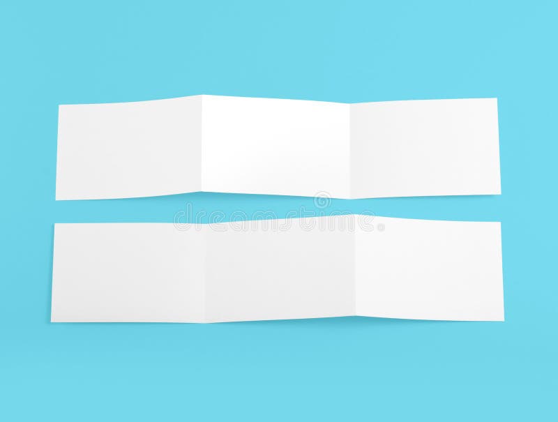 Blank Folding Page Booklet on Blue Background. Stock Image - Image of ...