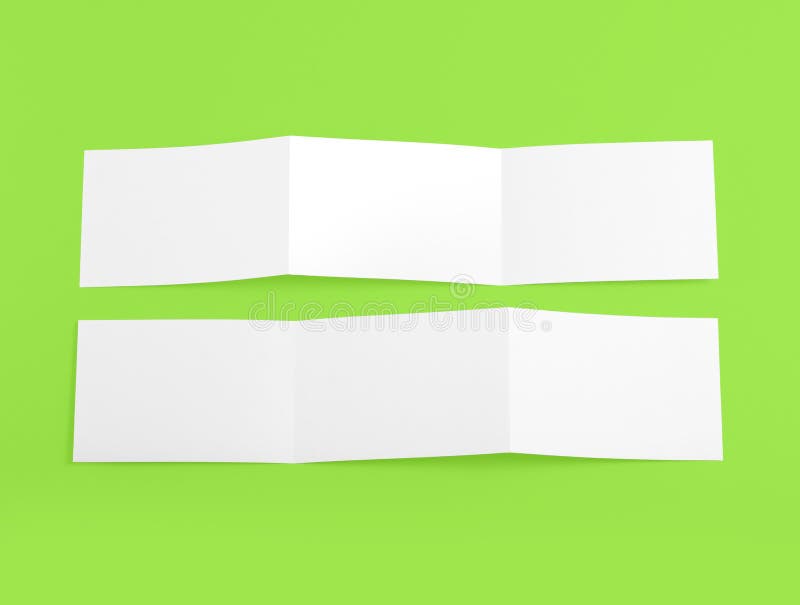 Blank Folding Page Booklet on Green Background. Stock Image - Image of ...