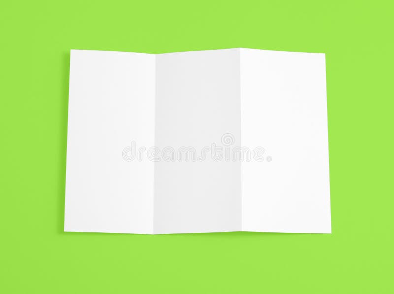 Blank Folding Page Booklet on Green Background. Stock Image - Image of ...