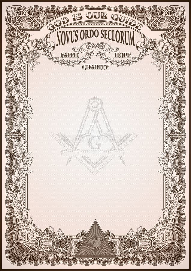 Masonic Symbols on a Blank Letterhead for Creating Documents. Stock ...