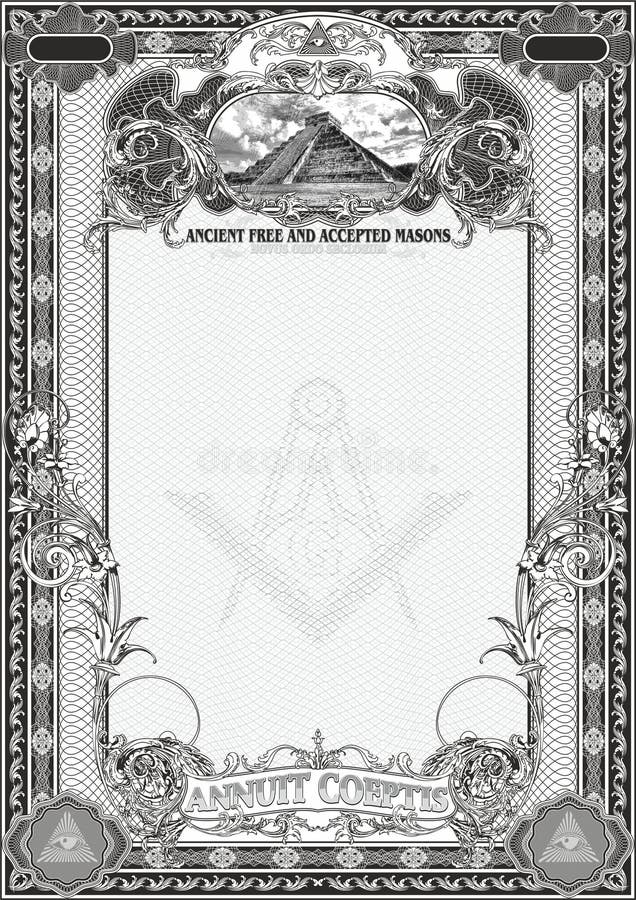 Masonic Symbols on a Blank Letterhead for Creating Documents. Stock ...