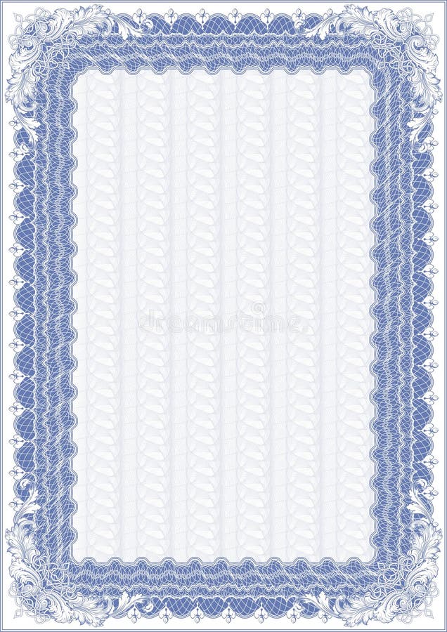 Certificate frame blue stock illustration. Illustration of diplomas ...