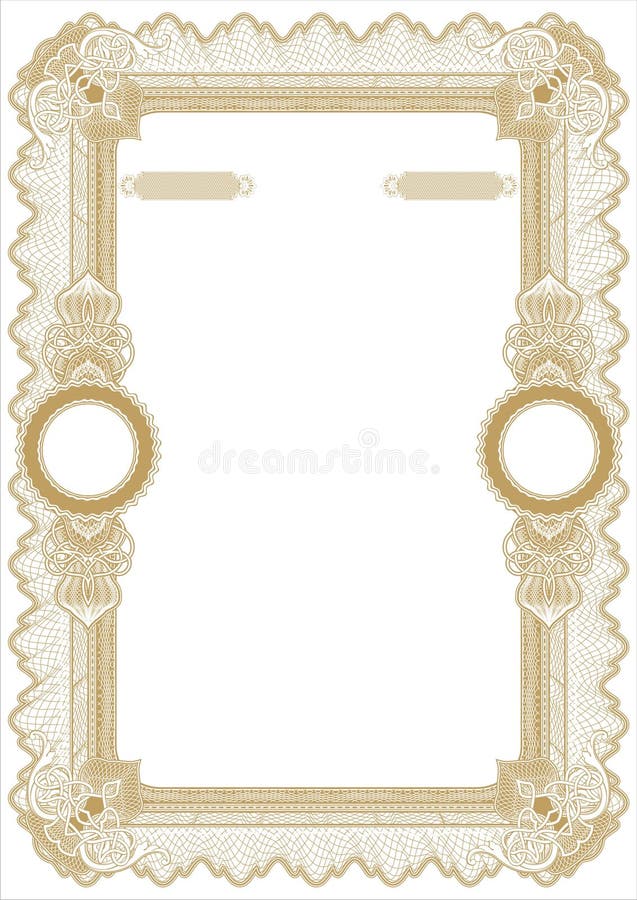 Certificate Frame. Vertical with Two Seals. A4 Format Gold Stock ...