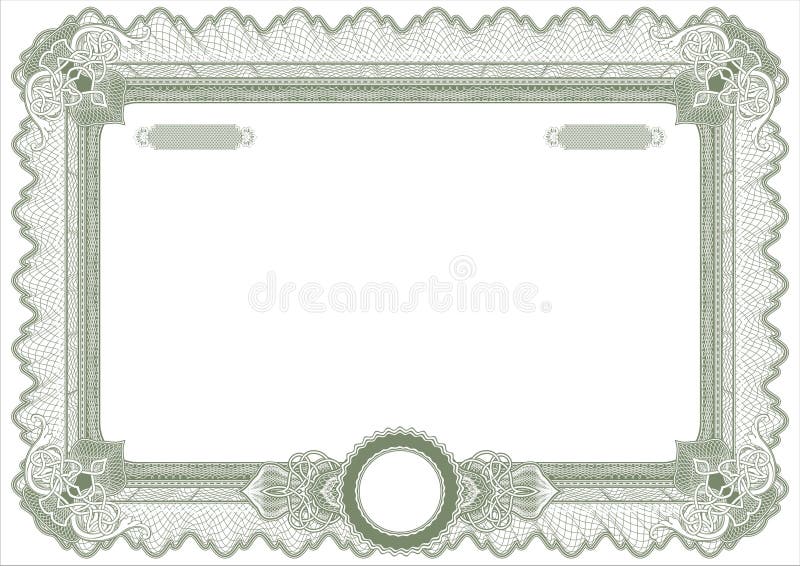 Horizontal Classic Certificate Frame Green Stock Illustration ...