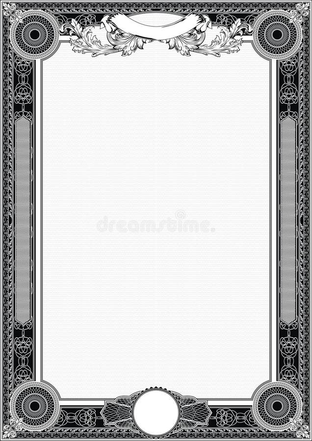 Single Seal Vertical Certificate Black Stock Illustration ...