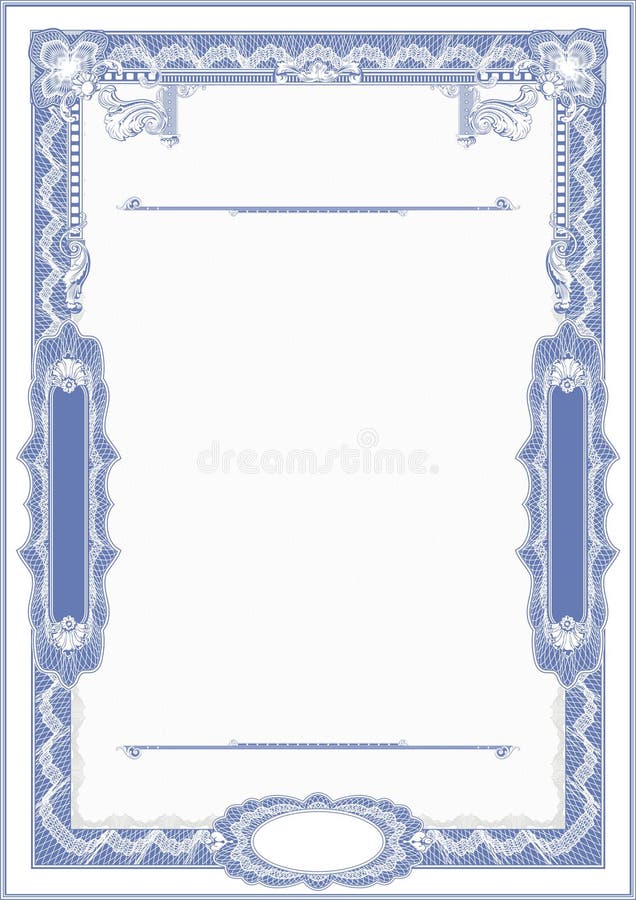 Vertical certificate blue stock illustration. Illustration of banner ...
