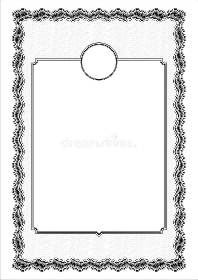 Vertical Frame for Certificate Black Stock Illustration - Illustration ...