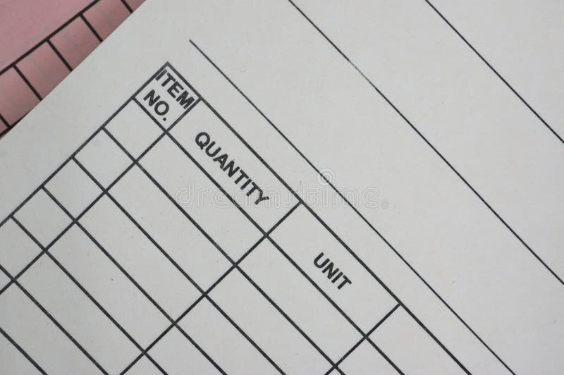 Blank form for an order stock photo. Image of documentation - 369441684