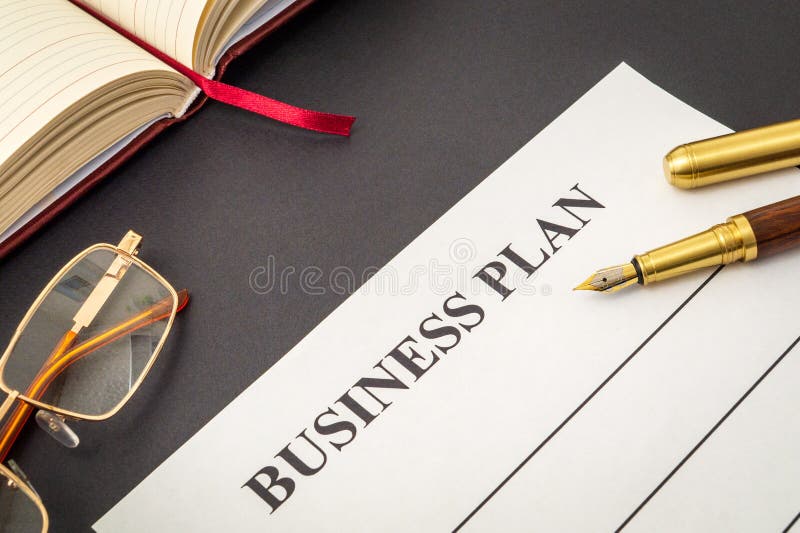 Blank Form and Pen, Glasses, Notepad for Drawing Up Business Plan on ...