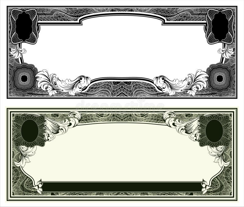 Blank banknote layout stock vector. Illustration of create - 100206132