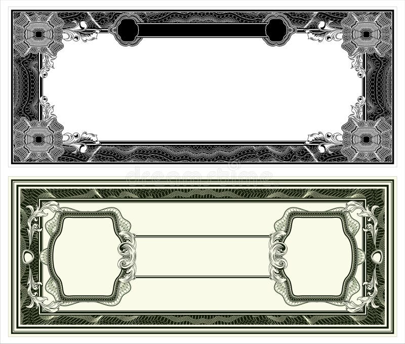Blank banknote layout stock vector. Illustration of falsification ...