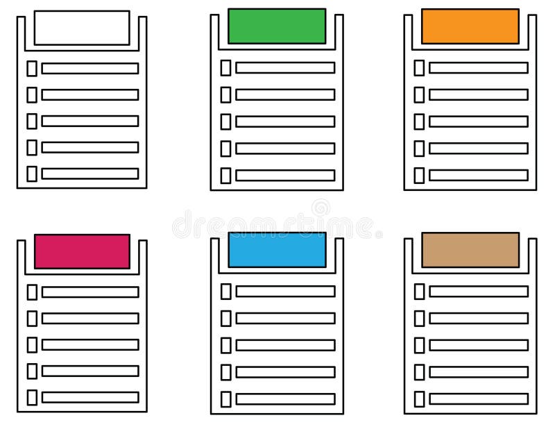 Blank Forms with Colored Placeholders for Customizable Content Stock ...