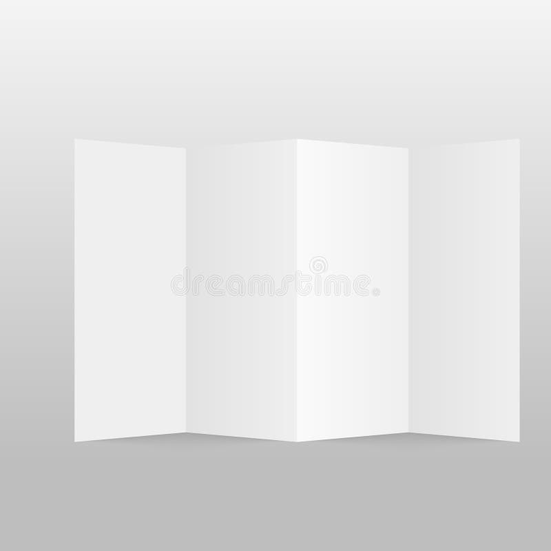 Blank Four Folded Fold Paper Leaflet, Flyer, Broadsheet. Vector ...