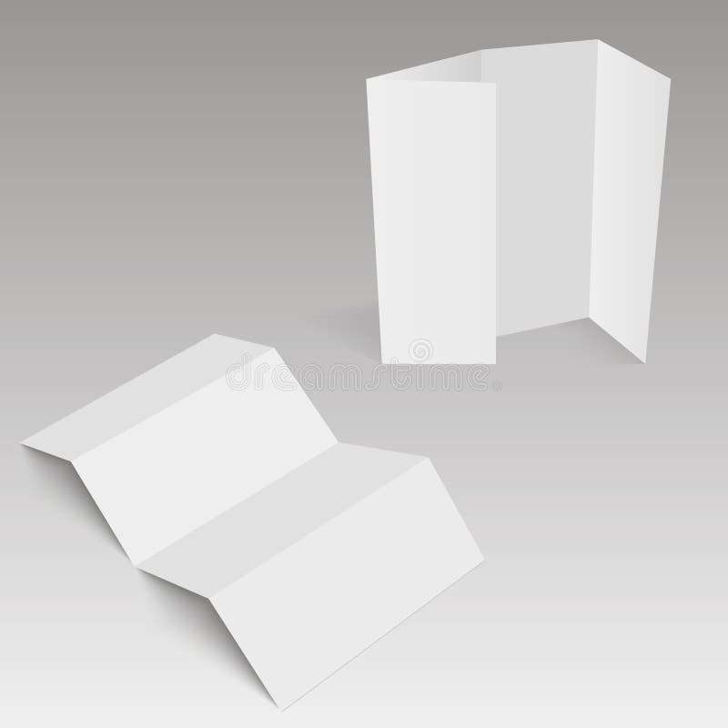 Blank Four and Three Folded Fold Paper Leaflet, Flyer, Broadsheet ...