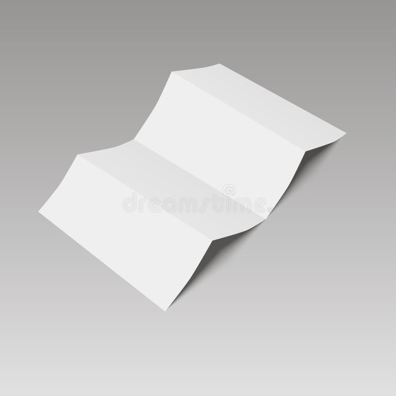 Blank Four Folded Fold Paper Leaflet, Flyer, Broadsheet. Vector ...
