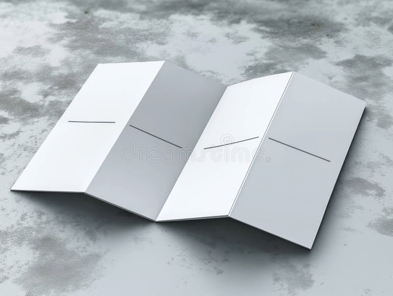 Blank Four-panel Brochure Mockup. Eight Pages Folded, Ready for Design ...