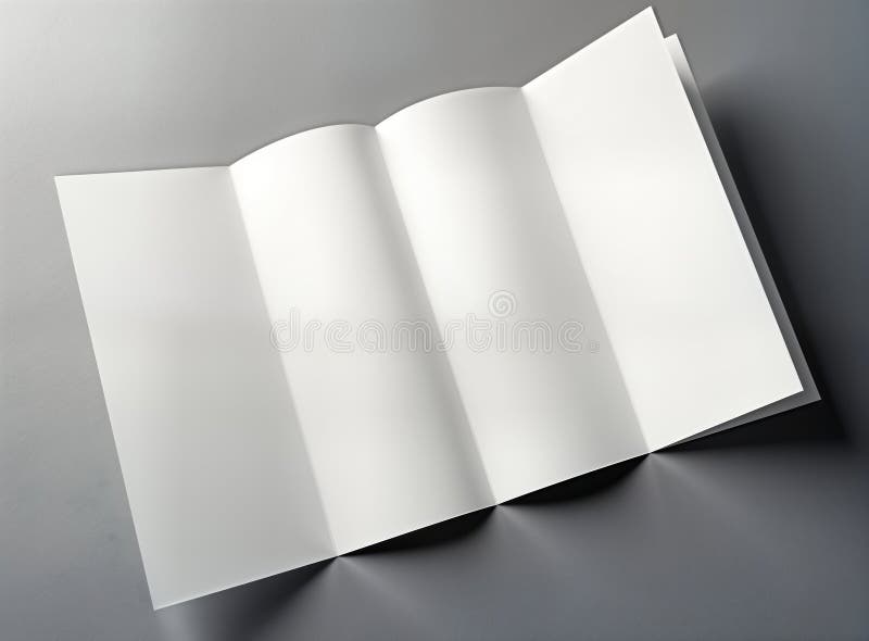 Blank Four-panel Double Gatefold Brochure Mock-up. Empty Eight-page ...