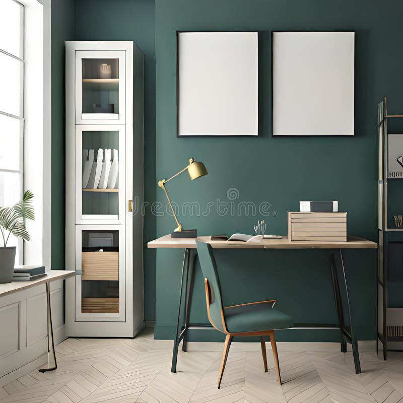 3d Illustration. Canvas, Frames Mockup on White Wall. Stock Photo ...