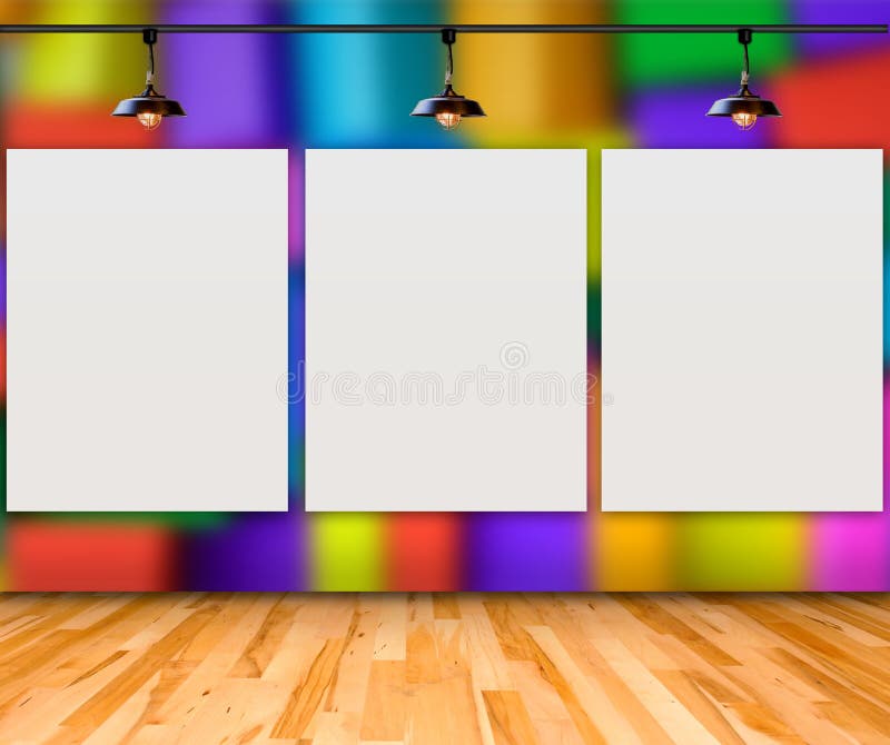 Blank Frame on Colorful Box Wall for Information Message Stock Image ...