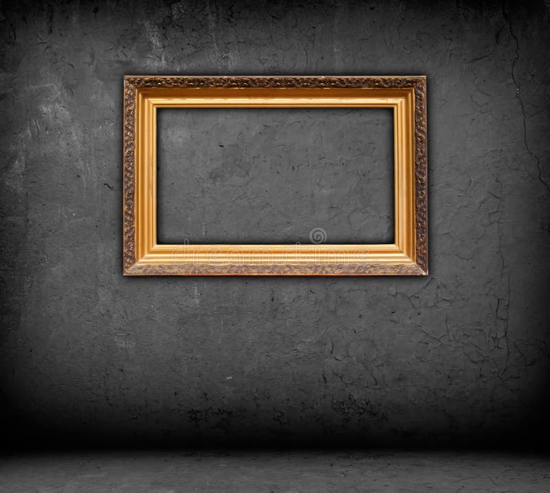 Three Empty Frames on Aged Wall Stock Image - Image of brown, aged: 8143633