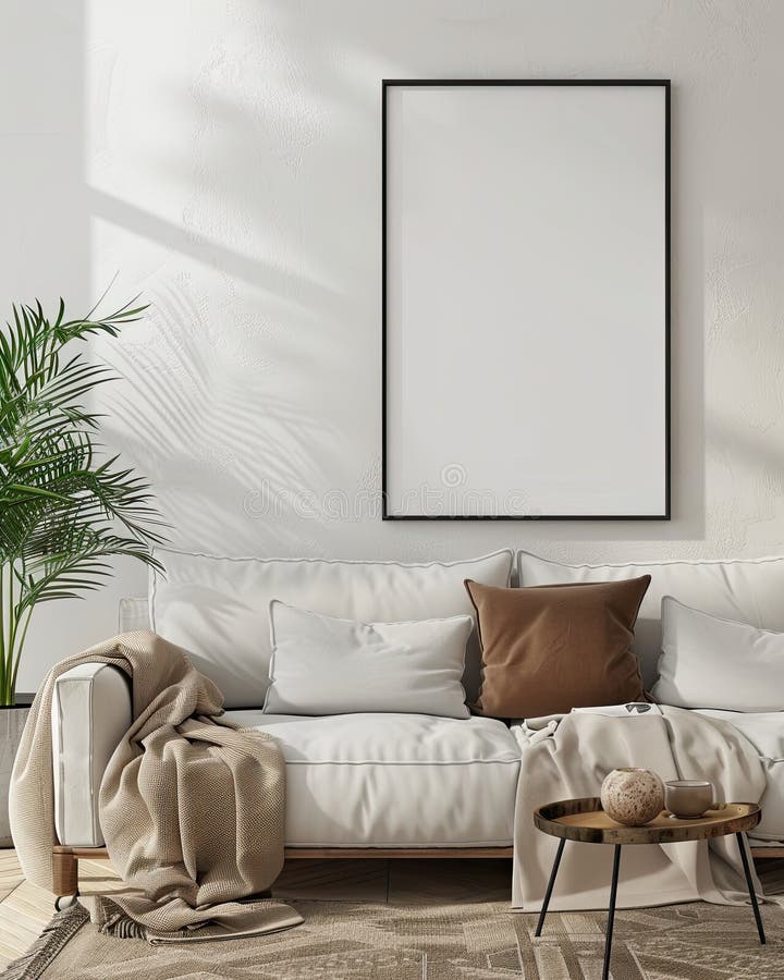 Blank Frame Horizontal Ratio Mockup with Thin Matte Black Border, Flat ...