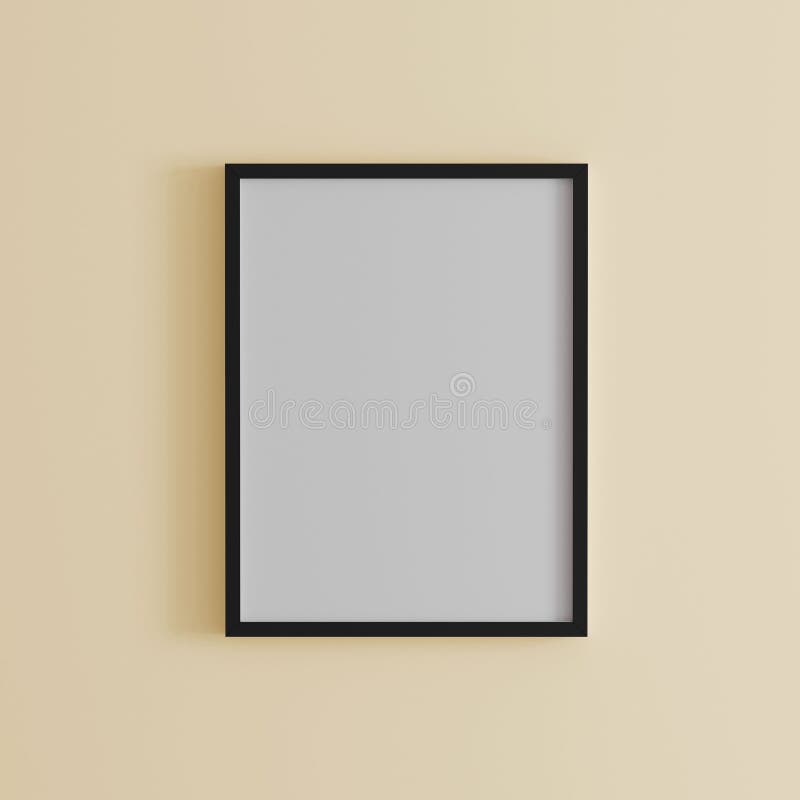 Blank Frame on Light Orange Wall Mock Up, Vertical Black Poster Frame ... Blank Frame on Light Orange Wall Mock Up, Vertical Black Poster Frame ...