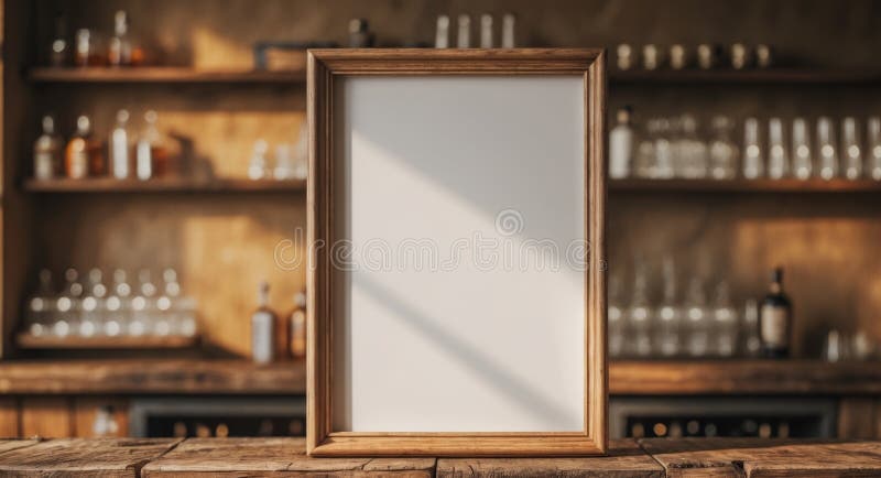 Blank Frame Mockup Rustic Bar Setting Stock Photos - Free & Royalty ...