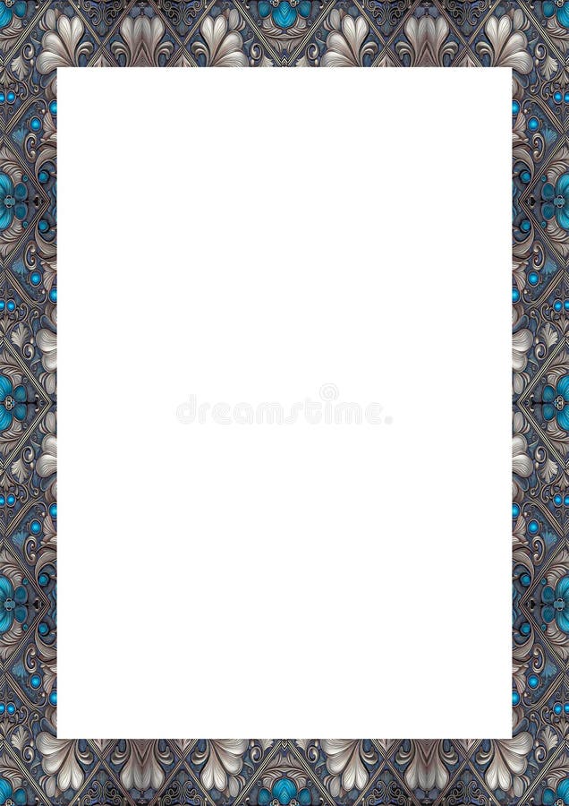 Blank Frame with Ornate Fancy Decorative Borders Stock Illustration ...