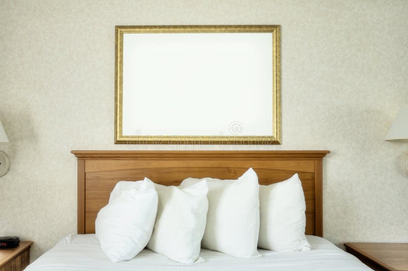 Blank Frame Over Bed stock photo. Image of frame, space - 18974548