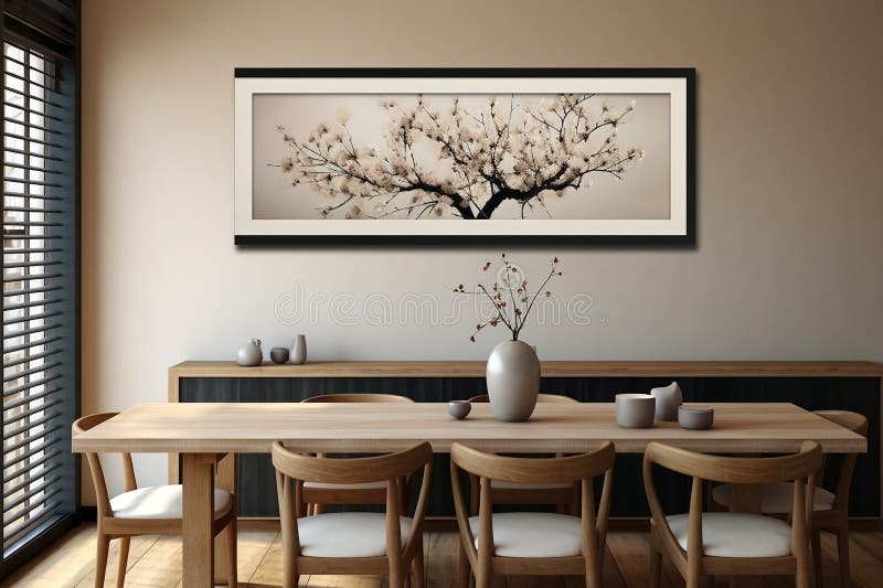 Blank Frame Over a Modern Table Against the Wall. Generative AI Stock ...