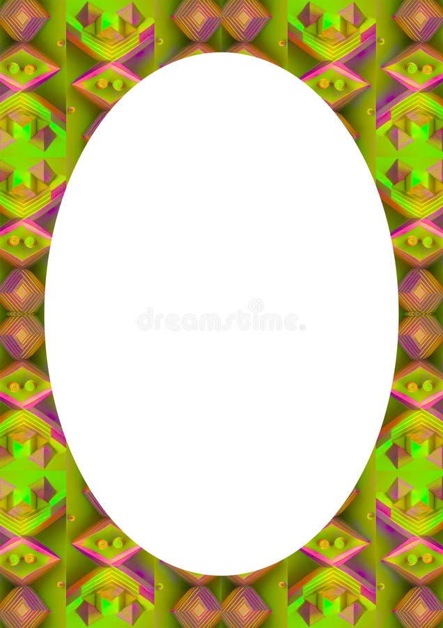 Blank Frame with Vivid Geometric Motif Pattern Borders Stock ...
