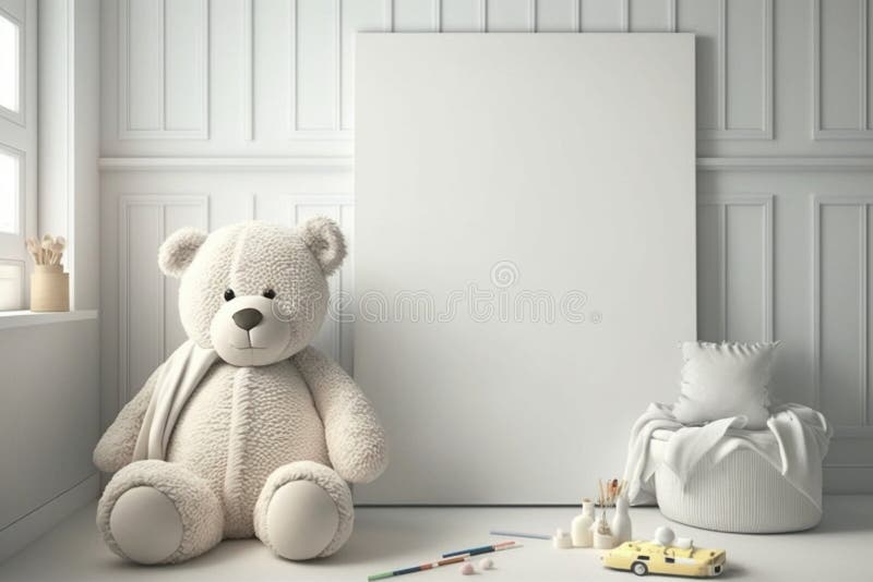 Blank Frame on White Wall in Children S Room. Template for Design. Mock ...