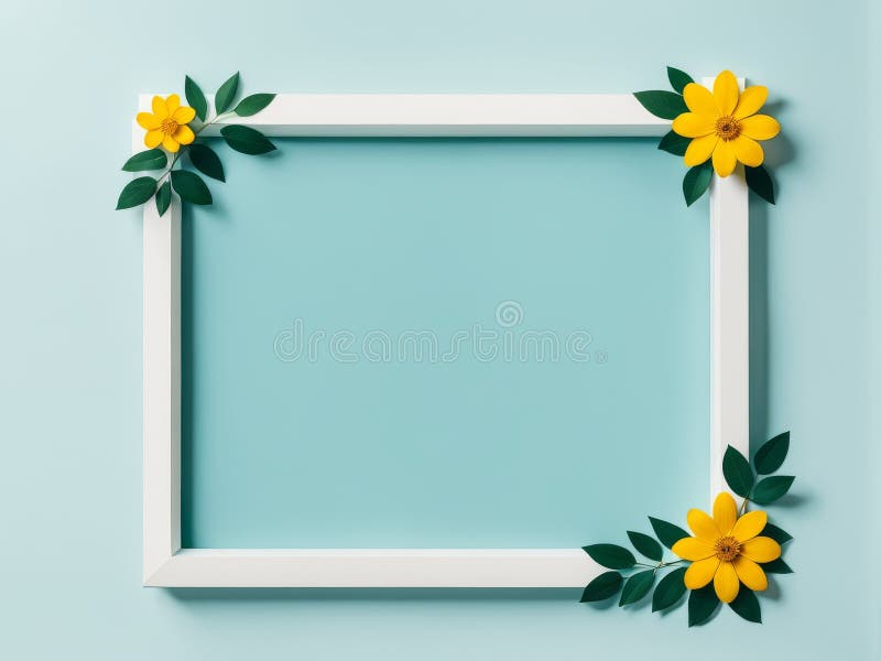 Blank Frame with Yellow Spring Flowers Stock Illustration ...