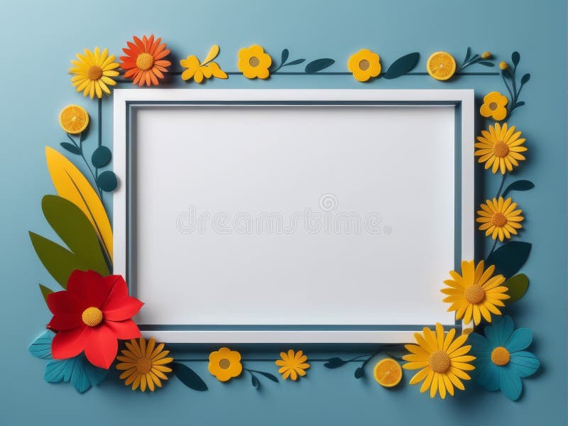 Blank Frame for Your Message with Flower and Petals Stock Illustration ...