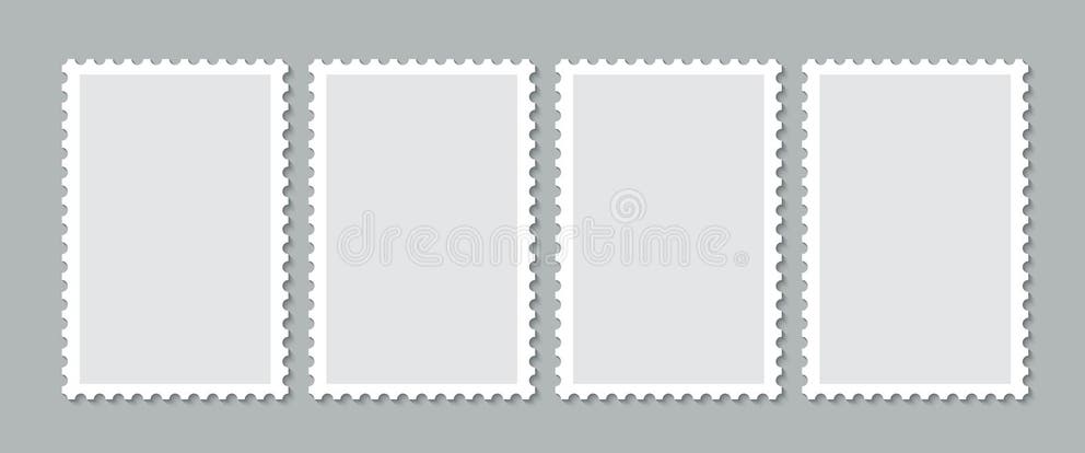 Blank Frames of Postage Stamps. Vector Illustration Includes a Post ...