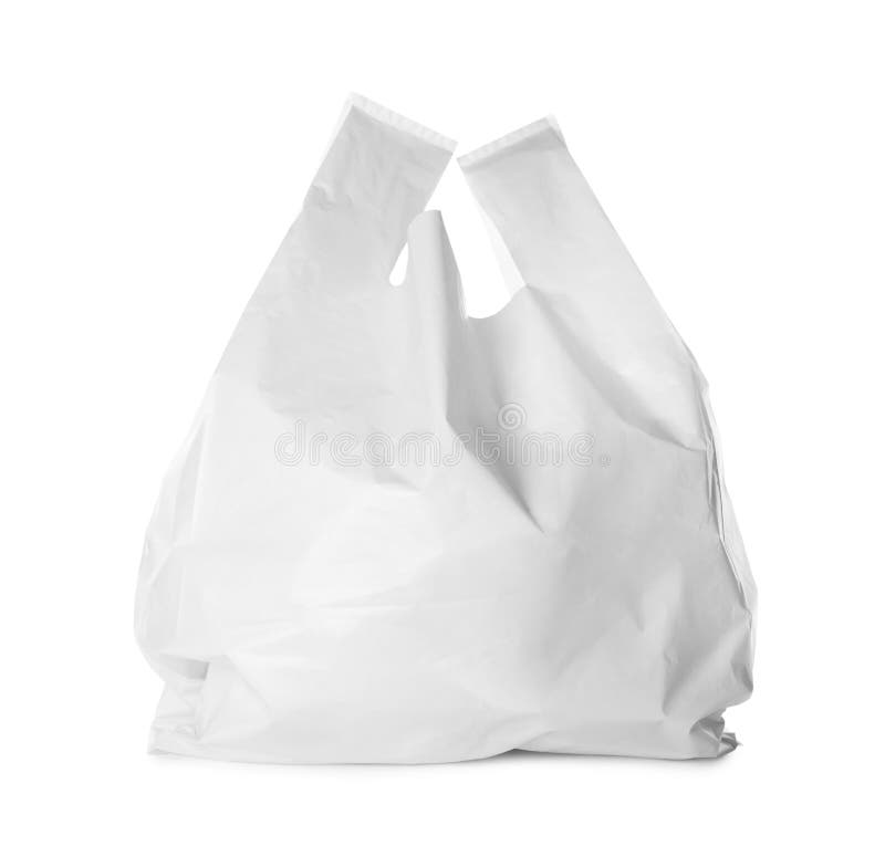Blank Full Plastic Bag on White Background Stock Image - Image of mock ...