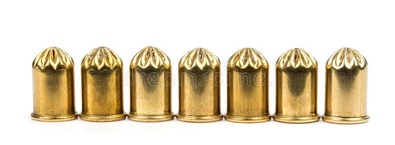 Blank and Gas Cartridges for Pistols! Stock Image - Image of color ...