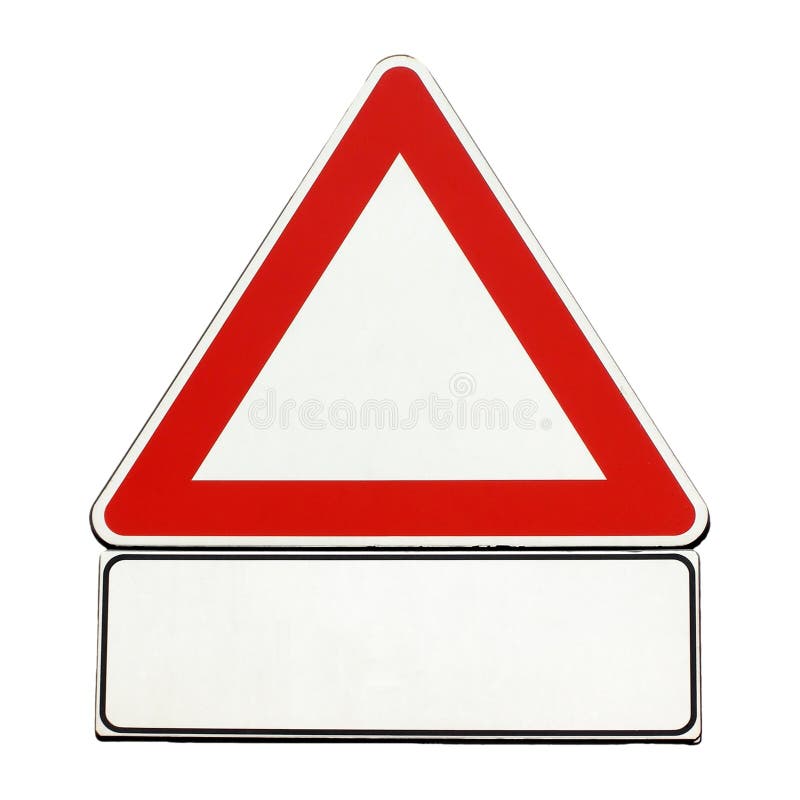 Blank Generic Caution Sign Isolated Over White Stock Image - Image of ...