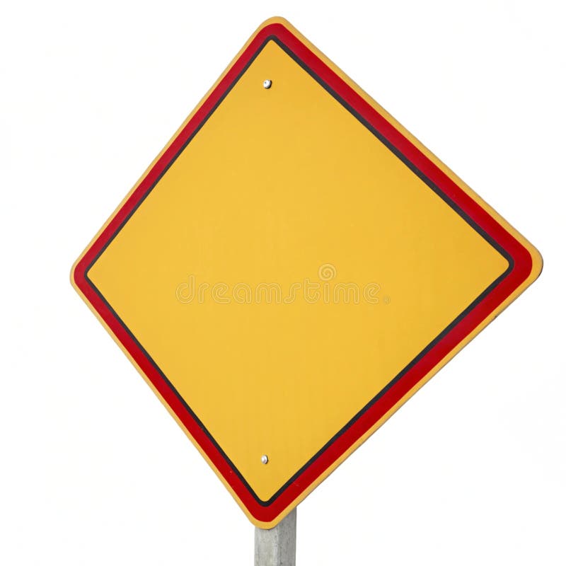 Blank Generic Caution Sign Isolated on White Background Stock ...