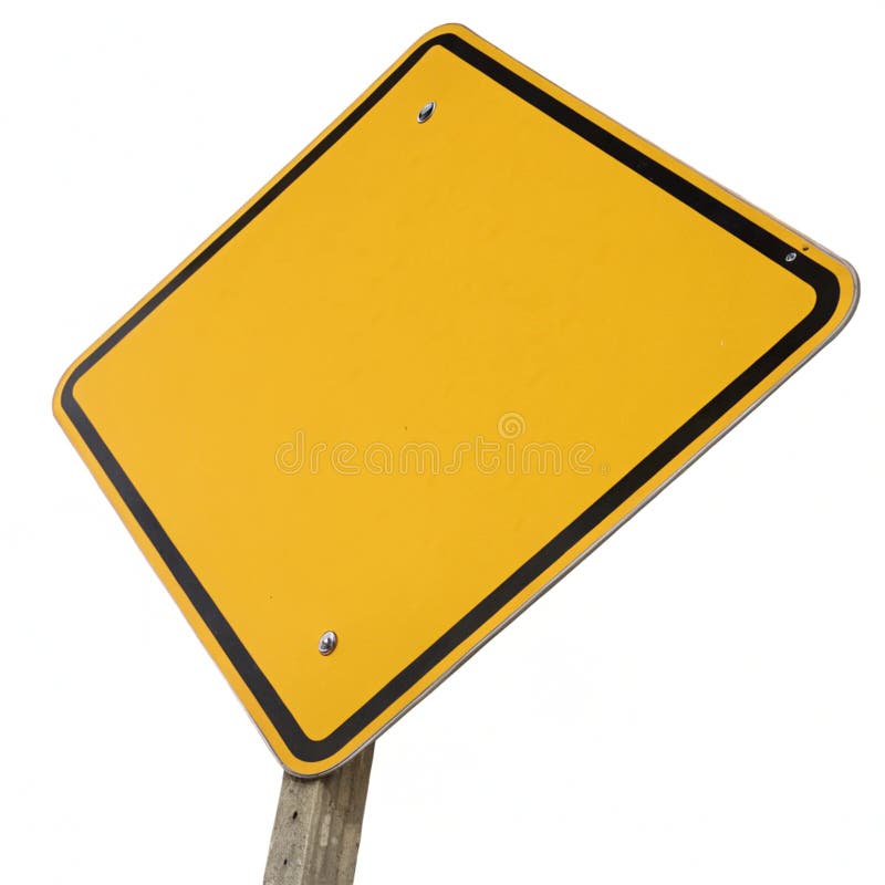 Blank Generic Caution Sign Isolated on White Background Stock ...