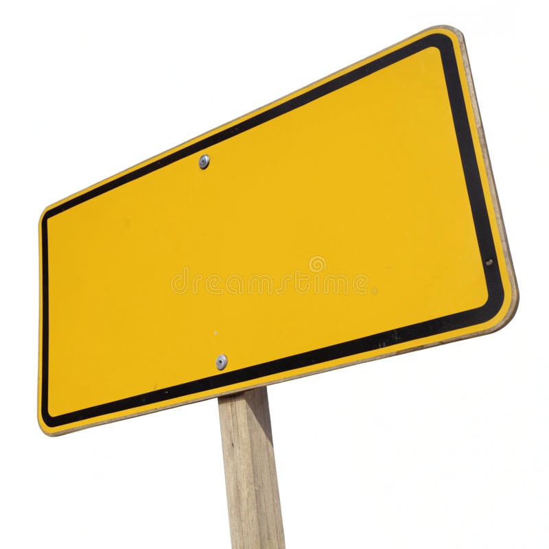 Blank Generic Caution Sign Isolated on White Background Stock ...