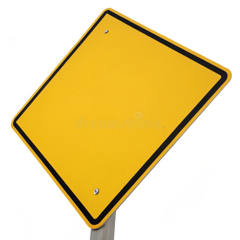 Blank Generic Caution Sign Isolated on White Background Stock ...
