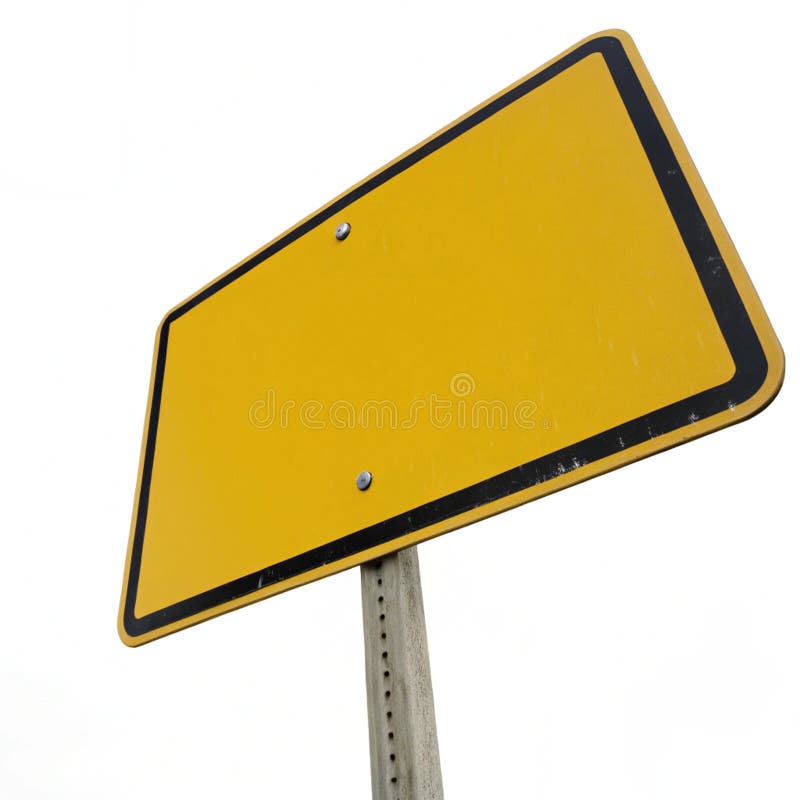 Blank Generic Caution Sign Isolated on White Background Stock ...